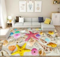 China 3D Seawater Star Patterned Polyester Fiber Carpet 40x60cm Custom Size for Living Room Bedroom for sale