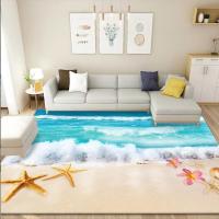 China 3D Seawater Star Patterned Polyester Fiber Carpet 40x60cm Custom Size for Living Room Bedroom for sale