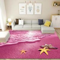 China 3D Seawater Star Patterned Polyester Fiber Carpet 40x60cm Custom Size for Living Room Bedroom for sale