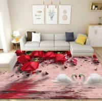 China 3D Lavender Tulip Pattern Polyester Fiber Living Room Carpet 40x60cm to 180x280cm for sale