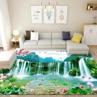China 3D Lavender Tulip Pattern Polyester Fiber Living Room Carpet 40x60cm to 180x280cm for sale