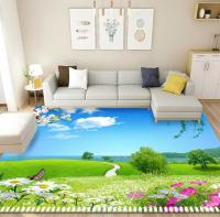 China 3D Lavender Tulip Pattern Polyester Fiber Living Room Carpet 40x60cm to 180x280cm for sale