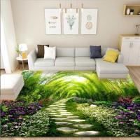 China 3D Lavender Tulip Pattern Polyester Fiber Living Room Carpet 40x60cm to 180x280cm for sale