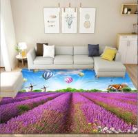 China 3D Lavender Tulip Pattern Polyester Fiber Living Room Carpet 40x60cm to 180x280cm for sale