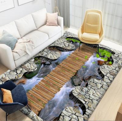 China Custom Polyester Fiber Living Room Carpet 100x200cm Machine Washable Rectangle Rug for sale