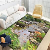 China Custom Polyester Fiber Living Room Carpet 100x200cm Machine Washable Rectangle Rug for sale
