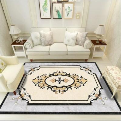 China Custom Polyester Fiber Parquet Border Carpet for Living Room Bedroom 100x200cm for sale