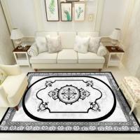 China Custom Polyester Fiber Parquet Border Carpet for Living Room Bedroom 100x200cm for sale