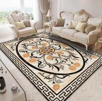 China Polyester Fiber Oval Flower Carpet 100x200 cm Machine Washable Living Room Rug for sale