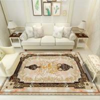 China Polyester Fiber Oval Flower Carpet 100x200 cm Machine Washable Living Room Rug for sale