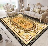 China Polyester Fiber Oval Flower Carpet 100x200 cm Machine Washable Living Room Rug for sale