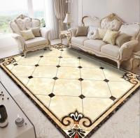 China Polyester Fiber Oval Flower Carpet 100x200 cm Machine Washable Living Room Rug for sale