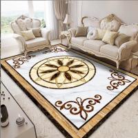 China Polyester Fiber Oval Flower Carpet 100x200 cm Machine Washable Living Room Rug for sale