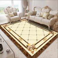 China Polyester Fiber Oval Flower Carpet 100x200 cm Machine Washable Living Room Rug for sale