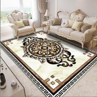 China Polyester Fiber Oval Flower Carpet 100x200 cm Machine Washable Living Room Rug for sale
