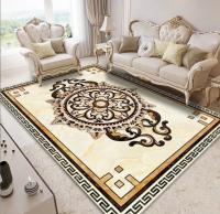 China Polyester Fiber Oval Flower Carpet 100x200 cm Machine Washable Living Room Rug for sale
