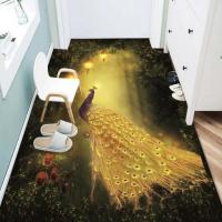 China Polyester Fiber Peacock Pattern Living Room Carpet 100x160cm Custom Size for sale
