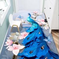 China Polyester Fiber Peacock Pattern Living Room Carpet 100x160cm Custom Size for sale