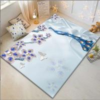 China Polyester Fiber Peacock Pattern Living Room Carpet 100x160cm Custom Size for sale