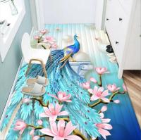 China Polyester Fiber Peacock Pattern Living Room Carpet 100x160cm Custom Size for sale