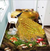 China Polyester Fiber Peacock Pattern Living Room Carpet 100x160cm Custom Size for sale