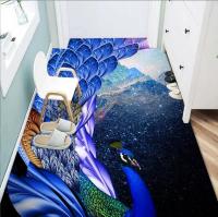 China Polyester Fiber Peacock Pattern Living Room Floor Carpet 40x60cm Custom Size for sale