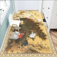 China Polyester Fiber Peacock Pattern Living Room Floor Carpet 40x60cm Custom Size for sale