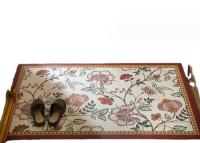 China PVC Flower Entrance Balcony Bathroom Waterproof Carpet Rectangle 60x90cm Custom Size for sale