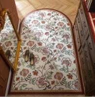 China PVC Flower Entrance Balcony Bathroom Waterproof Carpet Rectangle 60x90cm Custom Size for sale