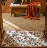 China PVC Flower Entrance Balcony Bathroom Waterproof Carpet Rectangle 60x90cm Custom Size for sale