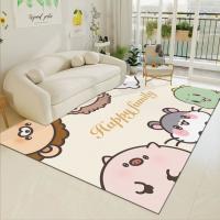China PVC Cartoon Animal Waterproof Carpet 80x120cm Living Room Floor Mat Machine Washable for sale