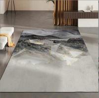 China Gradient Ripple Polyester Fiber Living Room Carpet 100x200 cm Machine Washable for sale