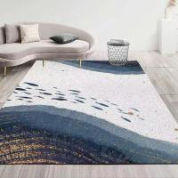 China Gradient Ripple Polyester Fiber Living Room Carpet 100x200 cm Machine Washable for sale