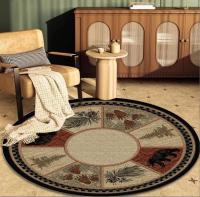 China Round Ancient Polyester Fiber Living Room Carpet 80cm 120cm Custom Size Machine Washable for sale