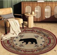 China Round Ancient Polyester Fiber Living Room Carpet 80cm 120cm Custom Size Machine Washable for sale