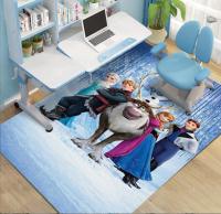 China Frozen Cartoon Crystal Velvet Rectangle Floor Carpet 200x300cm Bedroom Living Room for sale