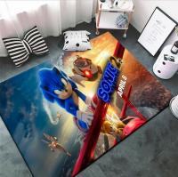 China Customizable Crystal Velvet Floor Carpet 100x200cm Hedgehog Sonic for Boy Bedroom for sale