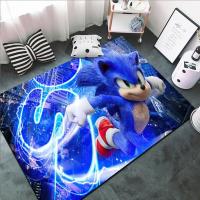 China Customizable Crystal Velvet Floor Carpet 100x200cm Hedgehog Sonic for Boy Bedroom for sale