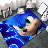 China Customizable Crystal Velvet Floor Carpet 100x200cm Hedgehog Sonic for Boy Bedroom for sale