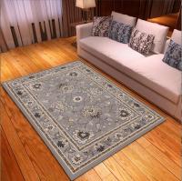 China Ethnic Ancient European Flower Pattern Living Room Floor Mat Polyester Fiber Rectangle 60x90cm for sale