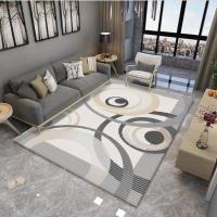 China Polyester Fiber Geometric Living Room Carpet 1.5x1.2m Machine Washable for sale