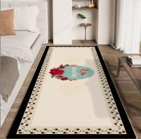 China Crystal Velvet Washable Bedroom Floor Carpet 80x160cm Rose Pattern Machine Made for sale