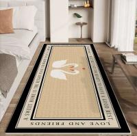 China Crystal Velvet Washable Bedroom Floor Carpet 80x160cm Rose Pattern Machine Made for sale