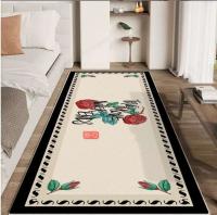 China Crystal Velvet Washable Bedroom Floor Carpet 80x160cm Rose Pattern Machine Made for sale