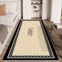 China Crystal Velvet Washable Bedroom Floor Carpet 80x160cm Rose Pattern Machine Made for sale