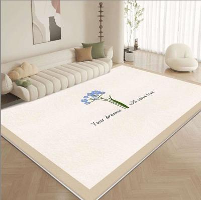 China Creamy Imitation Cashmere Living Room Floor Carpet 200x300cm Machine Woven for sale