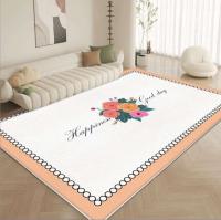 China Creamy Imitation Cashmere Living Room Floor Carpet 200x300cm Machine Woven for sale