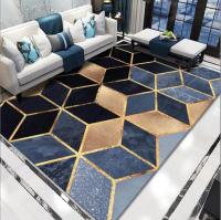China Geometric Pattern Waved Curved Line Living Room Floor Carpet 100% Polyester Fiber Machine Washable for sale