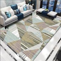 China Geometric Pattern Waved Curved Line Living Room Floor Carpet 100% Polyester Fiber Machine Washable for sale