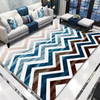 China Geometric Pattern Waved Curved Line Living Room Floor Carpet 100% Polyester Fiber Machine Washable for sale